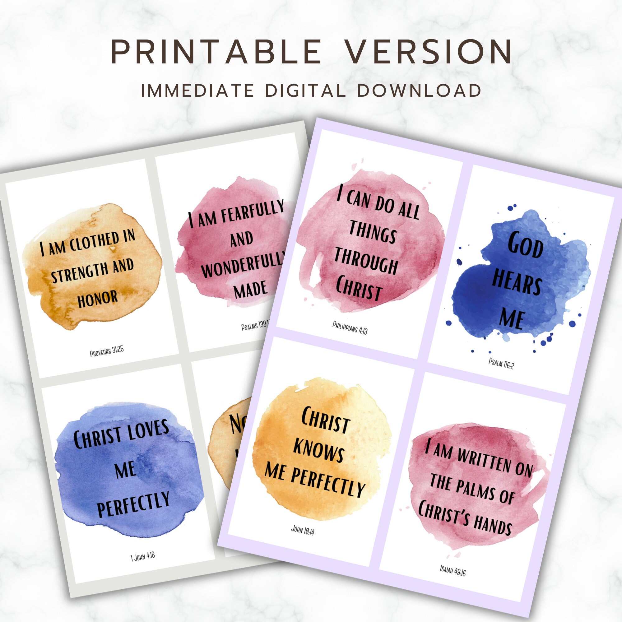 20 Daily Bible Affirmation Cards | Bible Verse Cards | Christian ...