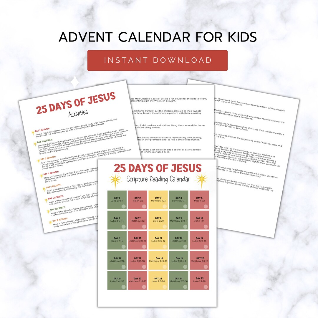 Advent Calendar for Kids | 25 Days of Christmas Scripture Reading and ...