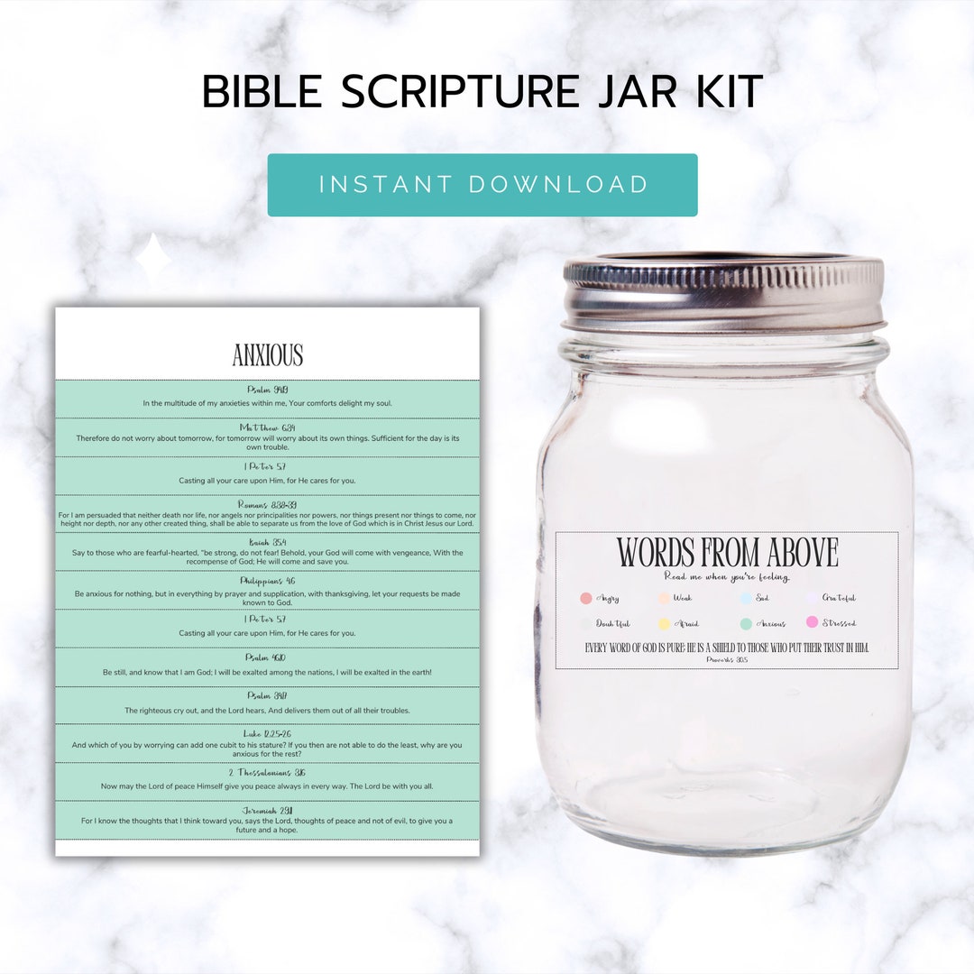 Bible Scripture Jar Kit | Bible Verses Gift | Christian Gift | - Etsy