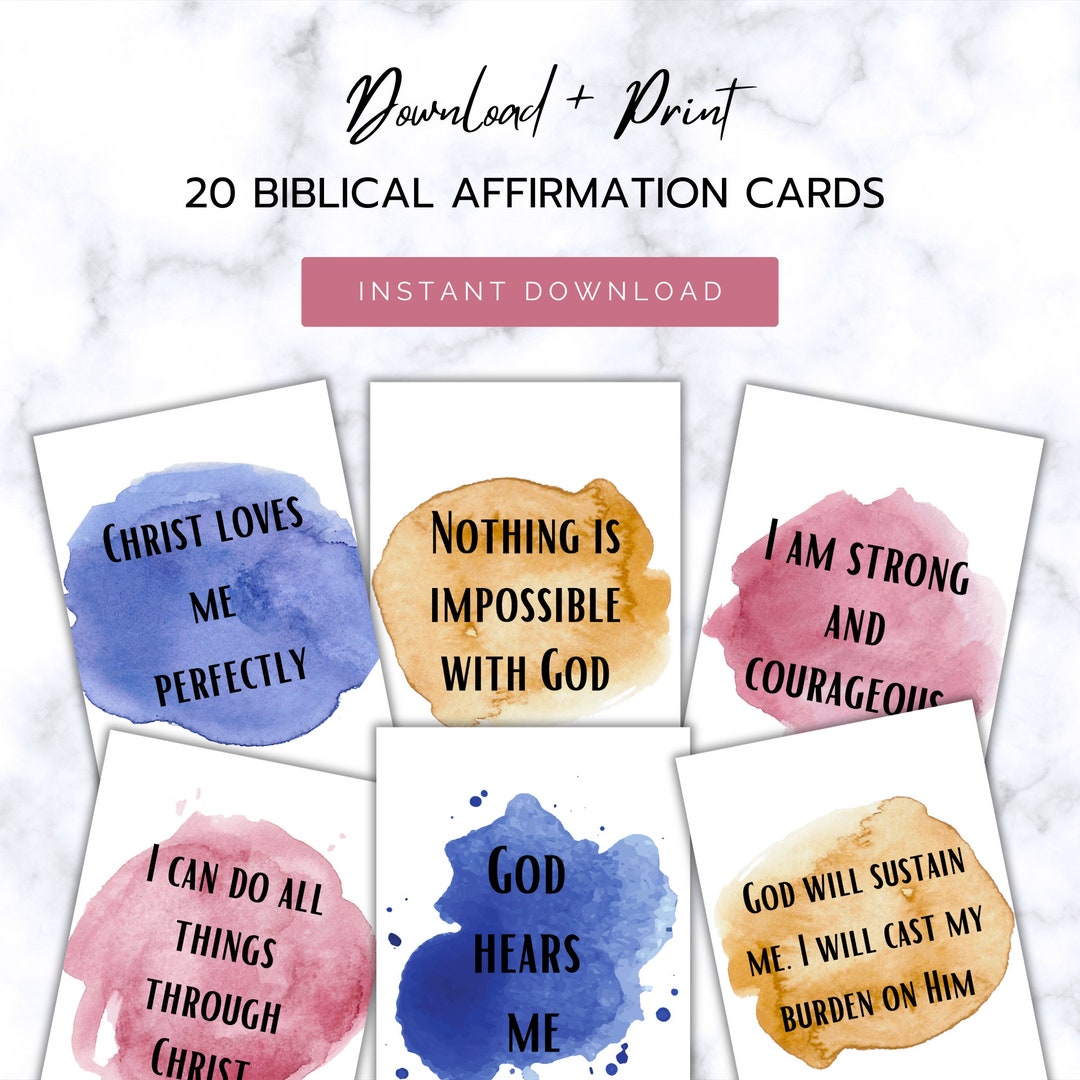 20 Daily Bible Affirmation Cards | Bible Verse Cards | Christian ...