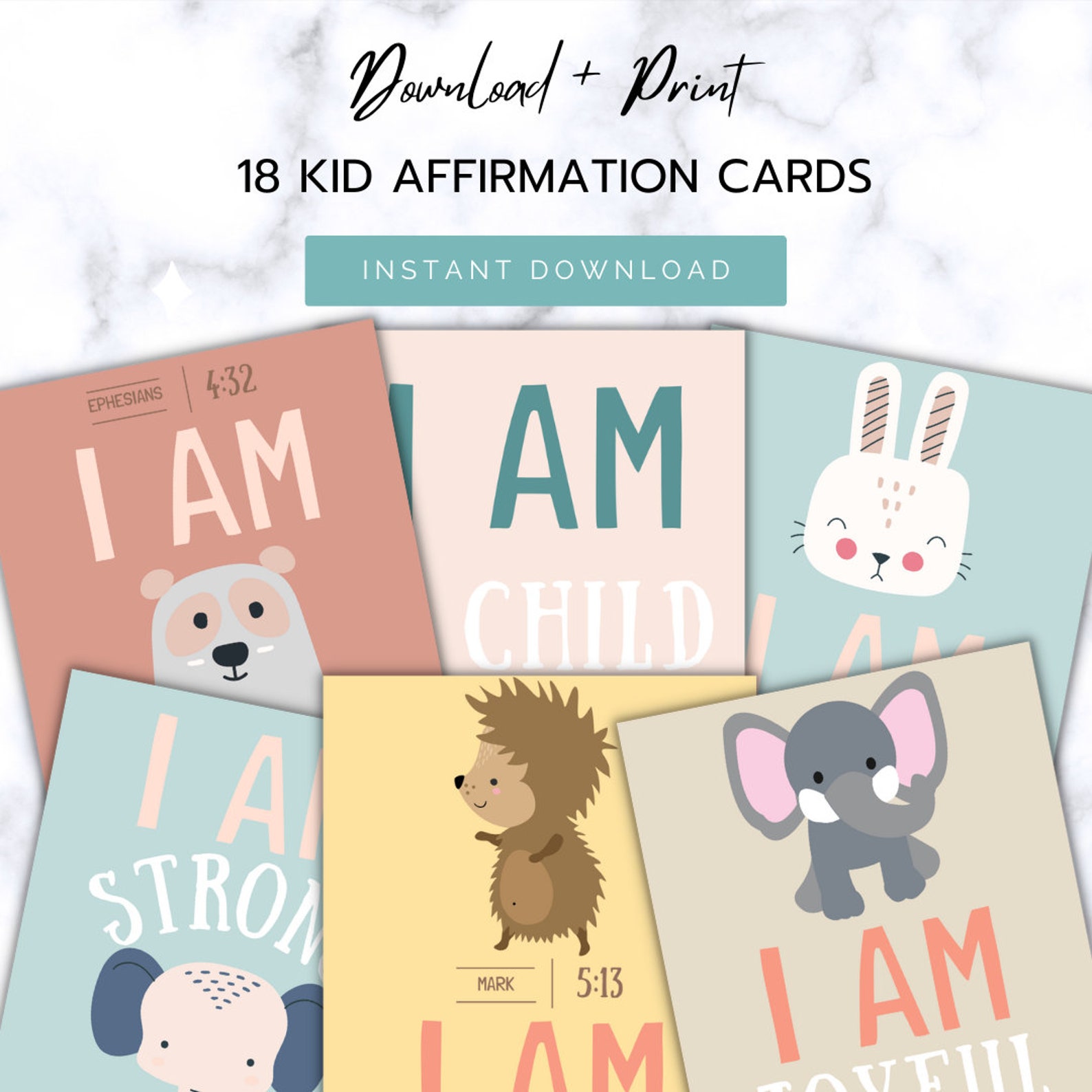 Biblical Affirmation Cards for Kids - Etsy