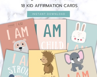Affirmation Cards With Bible Verses Bible Learning for Kids Memory ...