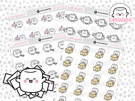 Paper & Party Supplies Mallows Printable Character Stickers DIY Planner ...