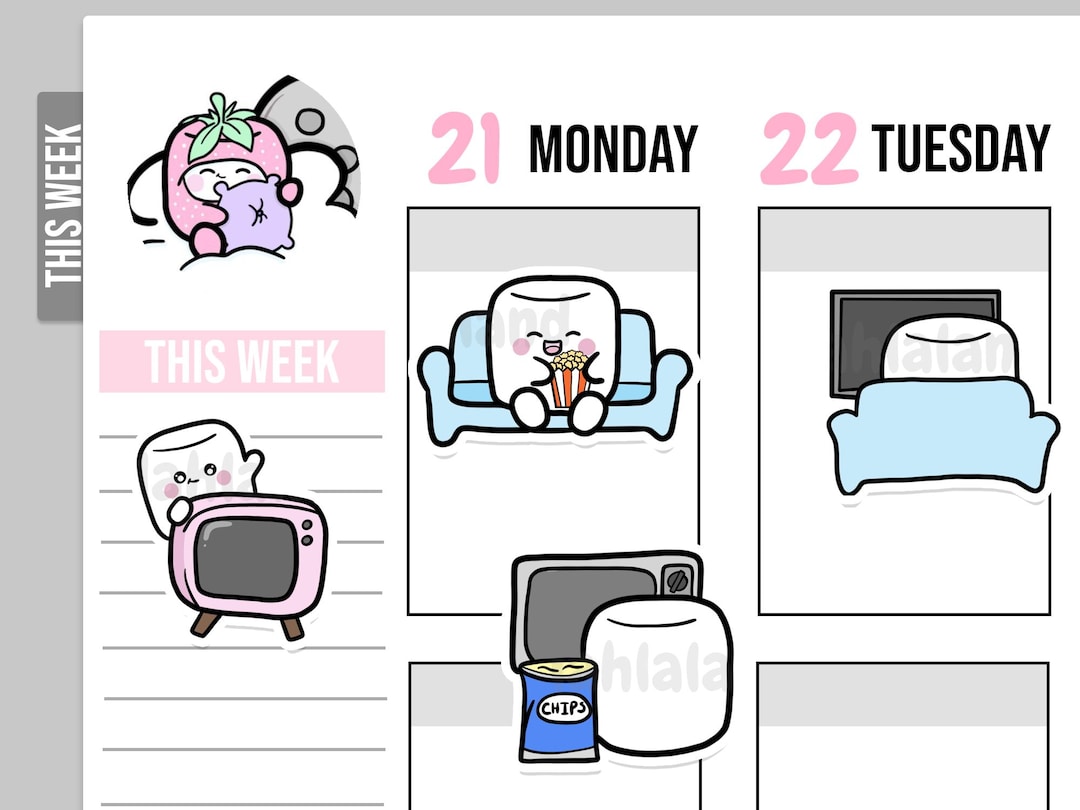 Mallows Printable Character Stickers - TV Stickers | DIY Planner ...