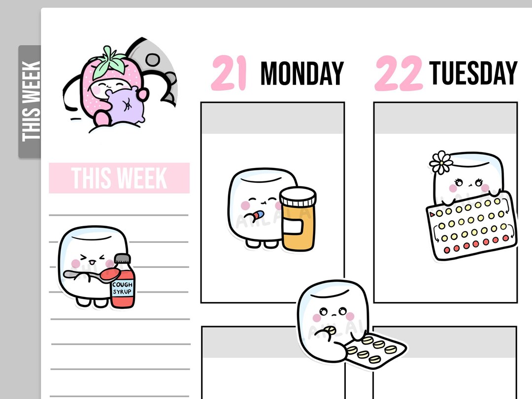 Medication Digital Stickers, Meds Stickers, Printable Stickers, Pre ...