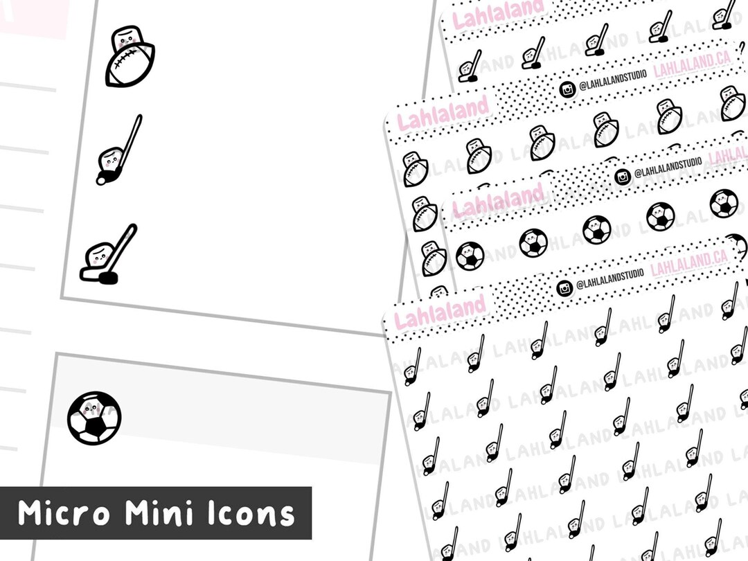 Sports Micro Mini Icons, Digital Stickers, Goodnotes Stickers, Planning ...