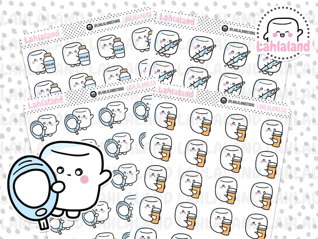 Diabetes Digital Stickers, Diabetic Stickers, Diabetic Printable ...