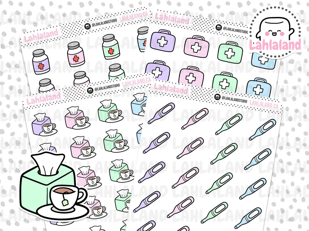 Health Stickers Digital Stickers, Sick Stickers, Printable Stickers ...