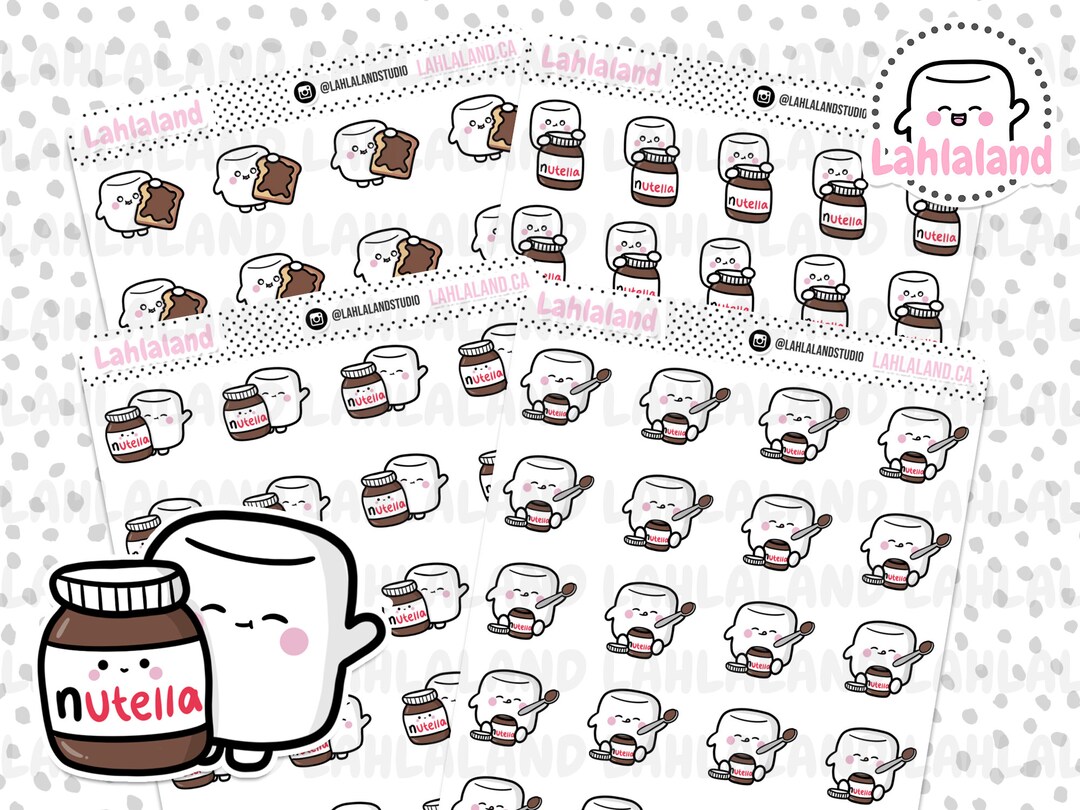 Nutella Digital Stickers, Nutella Stickers, Nutella Printable Stickers ...