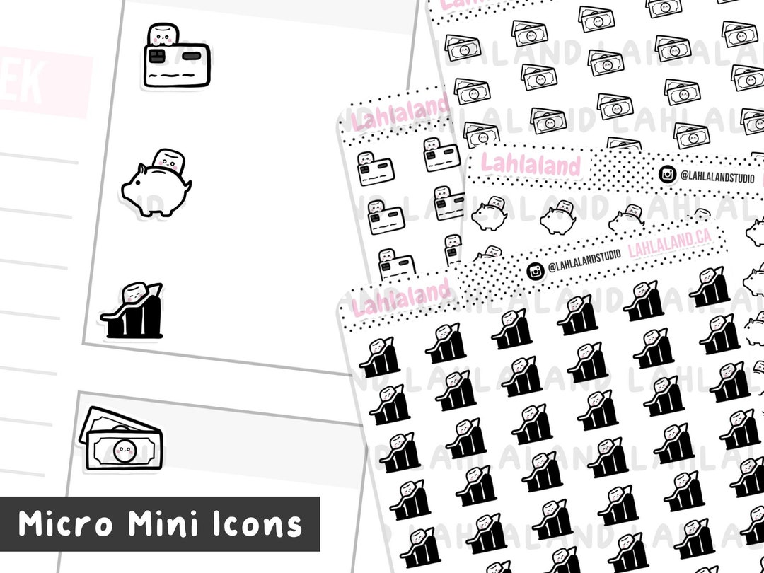 Finance Micro Mini Icons, Digital Stickers, Goodnotes Stickers ...