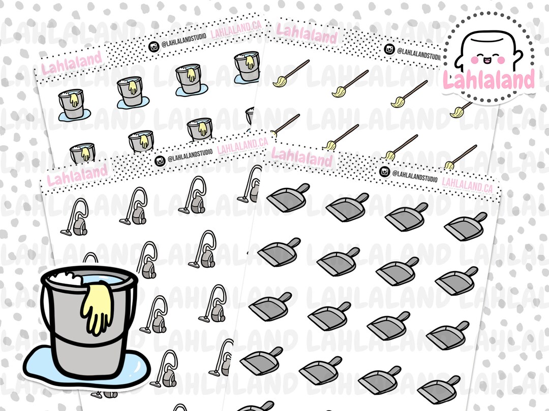 Cleaning Digital Stickers, Cleaning Stickers, Chores Printable Stickers ...