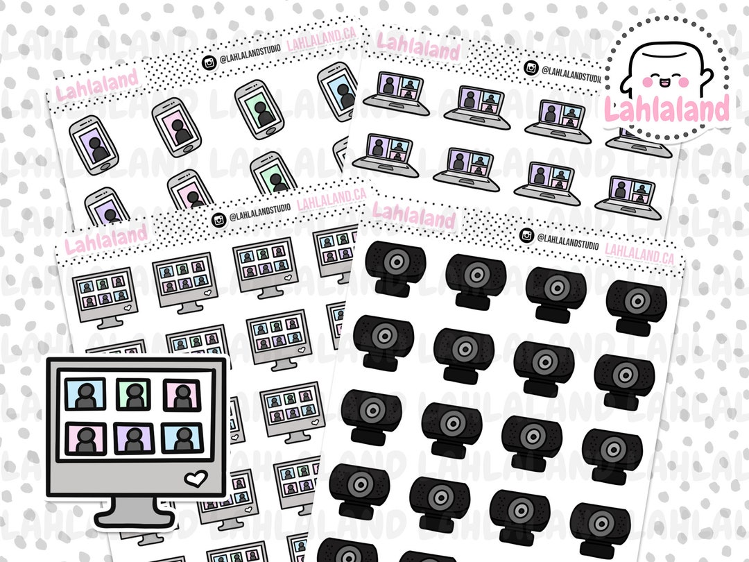 Zoom Meeting Digital Stickers, Video Call Stickers, Printable Stickers ...