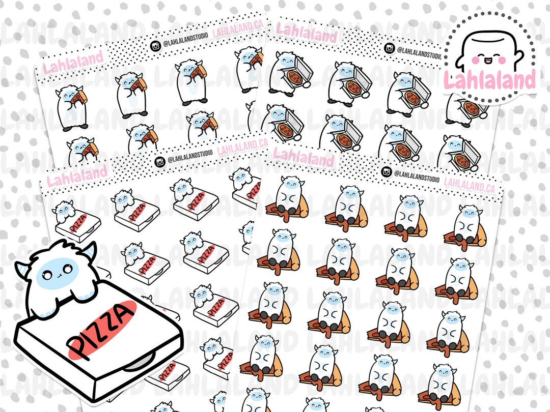 Pizza Digital Stickers, Pizza Stickers, Food Printable Stickers, Pre ...