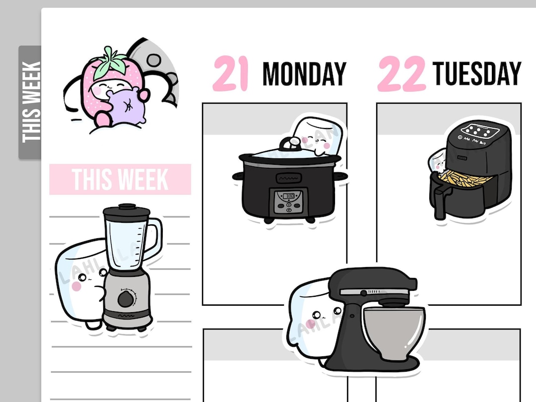 Kitchen Appliance Digital Stickers, Goodnotes Stickers, Planning ...