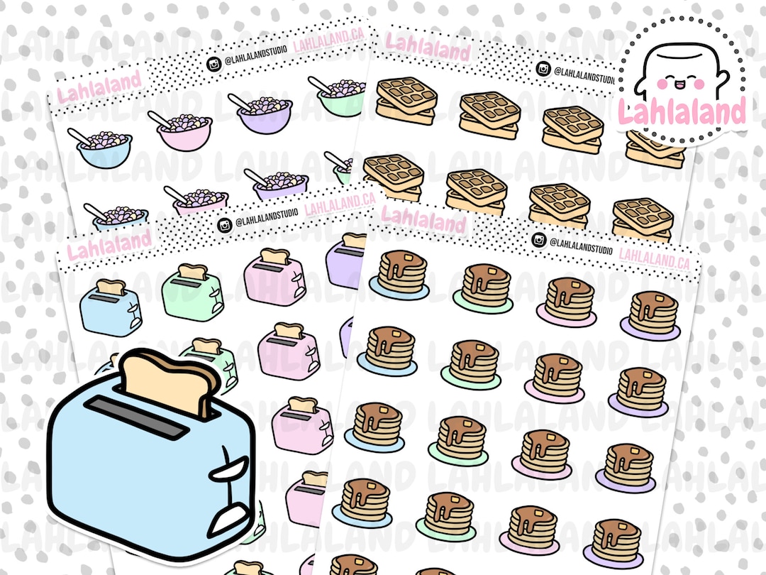 Buy Breaskfast Digital Stickers, Breakfast Stickers, Printable Stickers ...