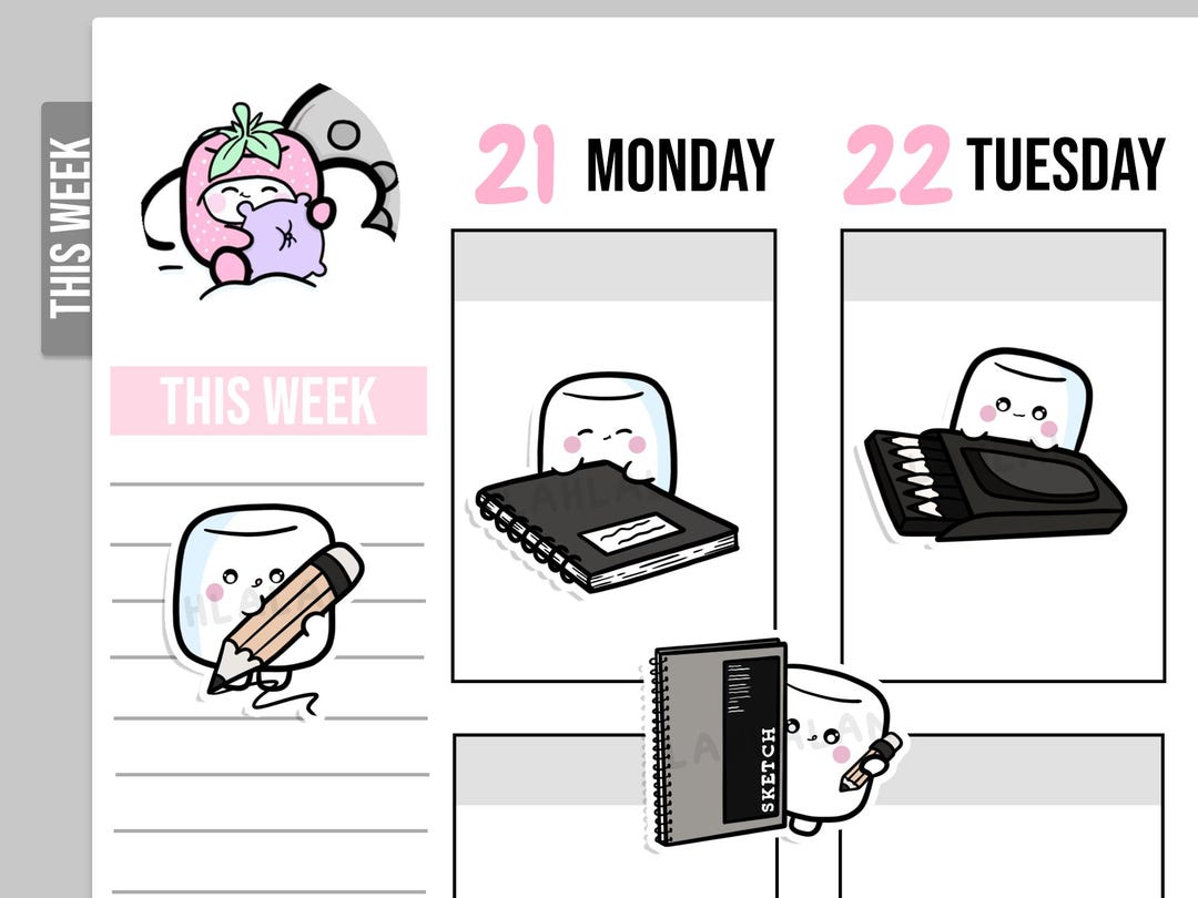 Sketchbook Digital Stickers, Goodnotes Stickers, Printable Planner ...