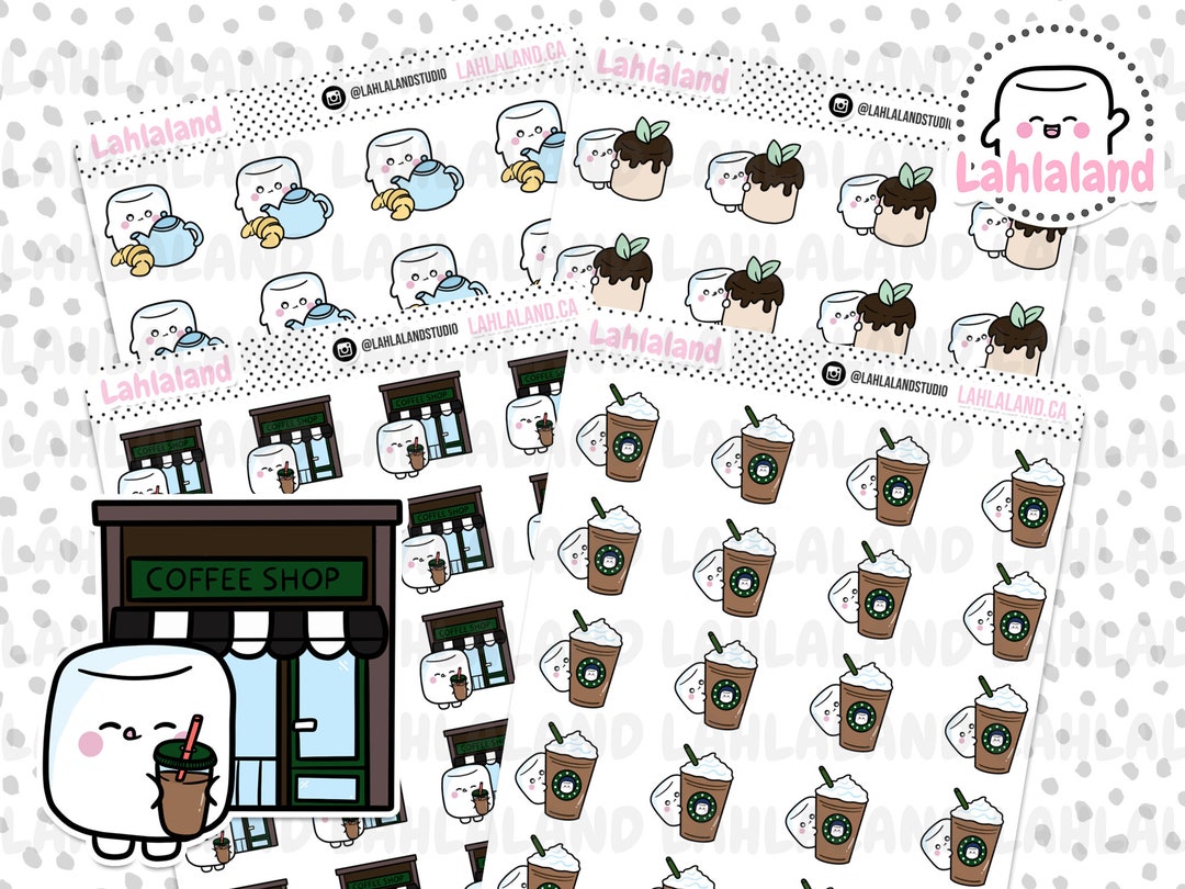 Coffee Shop Digital Stickers, Cafe Stickers, Printable Stickers, Pre ...