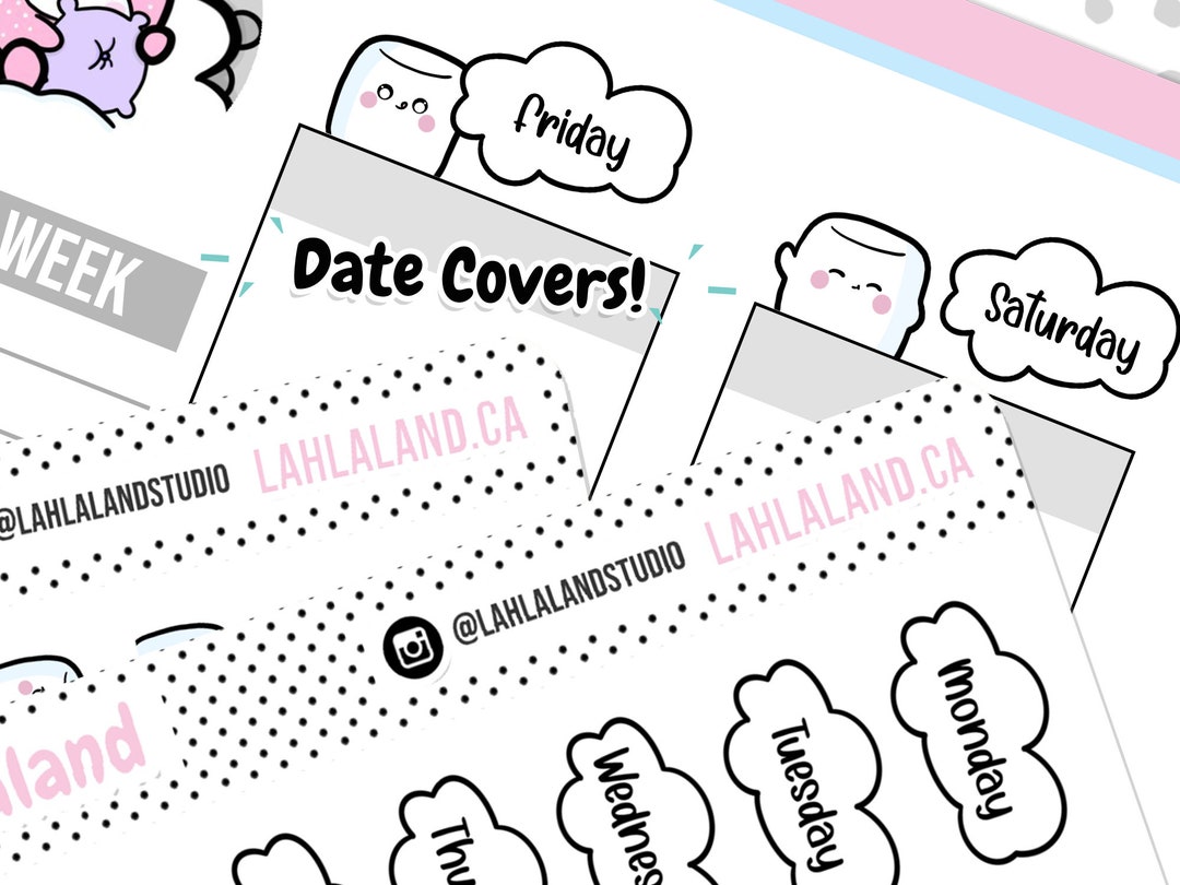 Date Covers Digital Stickers, Functional Stickers, Printable Stickers ...