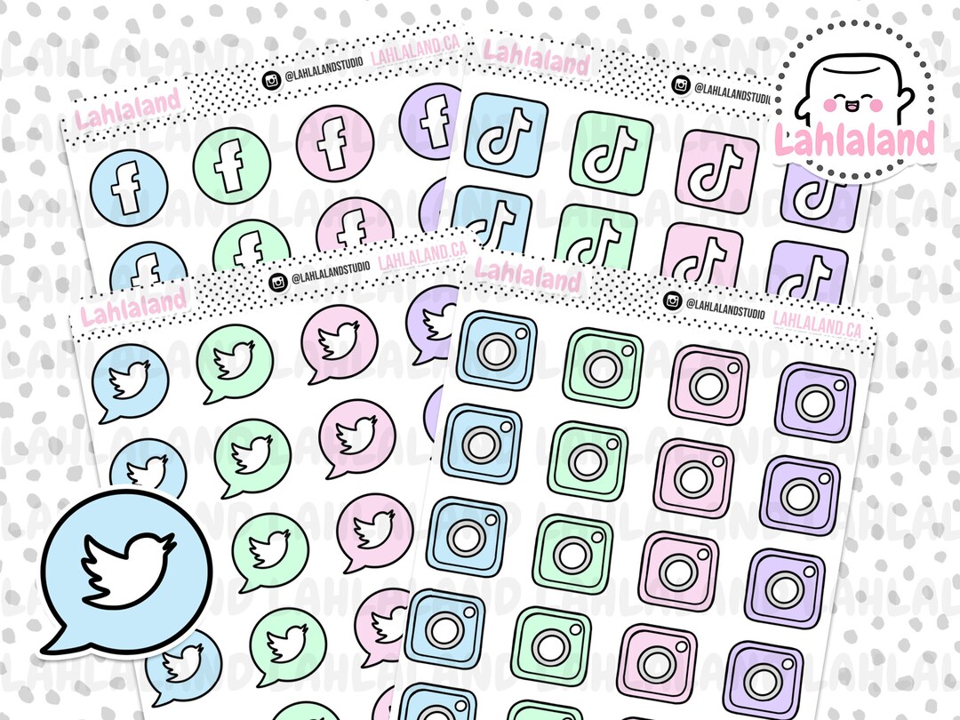 Social Media Digital Stickers, Social Media Stickers, Printable ...
