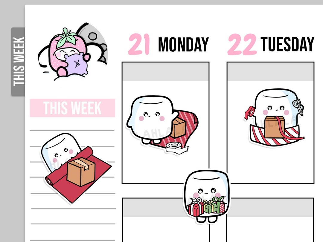 Christmas Present Wrapping Digital Stickers, Goodnotes Stickers ...