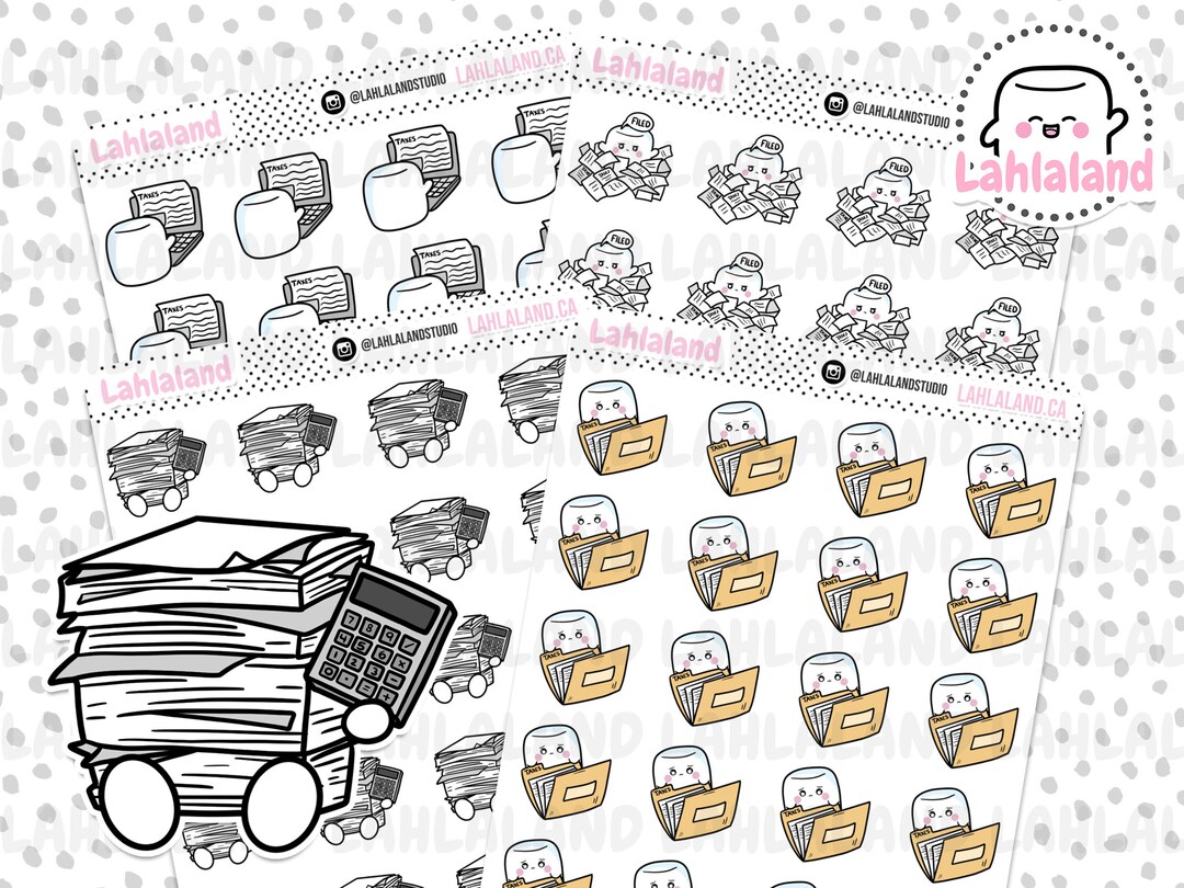 Printable Character Stickers - Taxes Stickers | Digital Stickers ...