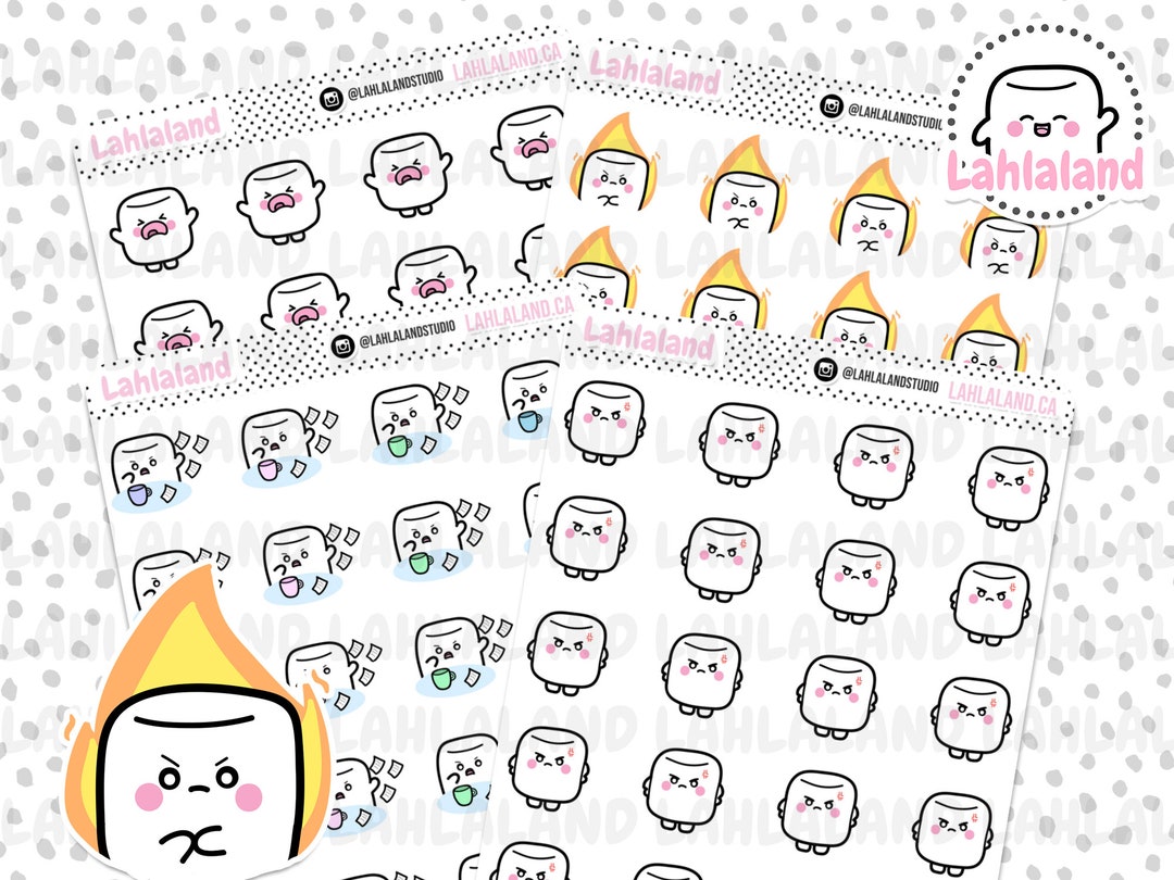 Mallows Printable Character Stickers Mad Stickers DIY - Etsy