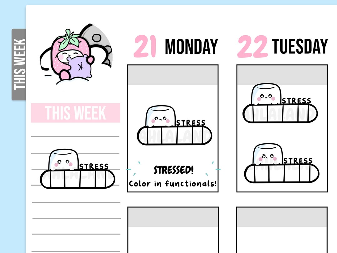 Stress Stickers Digital, Cute Stickers, Stress Stickers, Digital ...