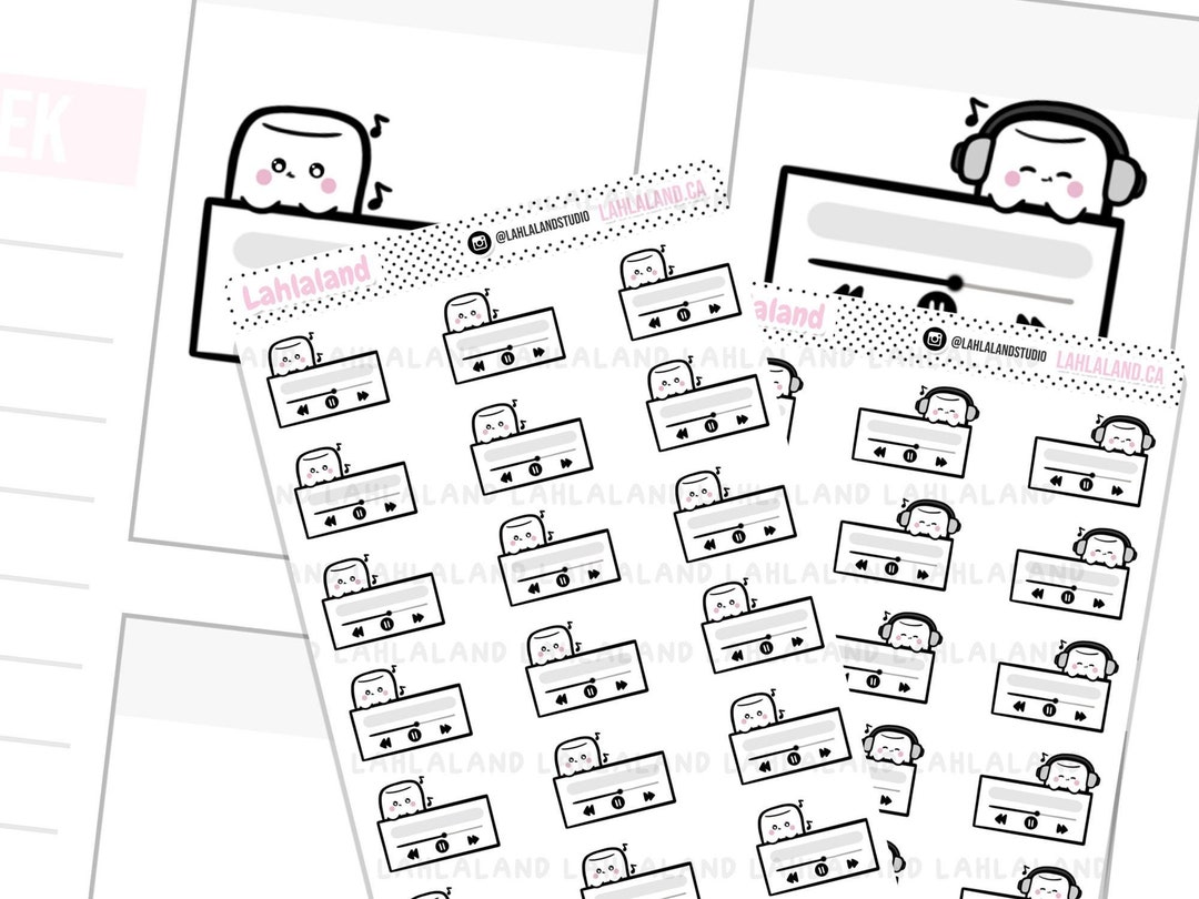 Playlist Stickers Digital Stickers, Goodnotes Stickers, Functional ...