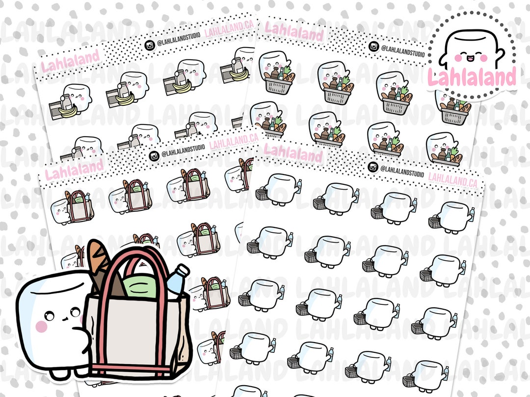 Grocery Digital Stickers, Grocery Stickers, Shopping Printable Stickers ...