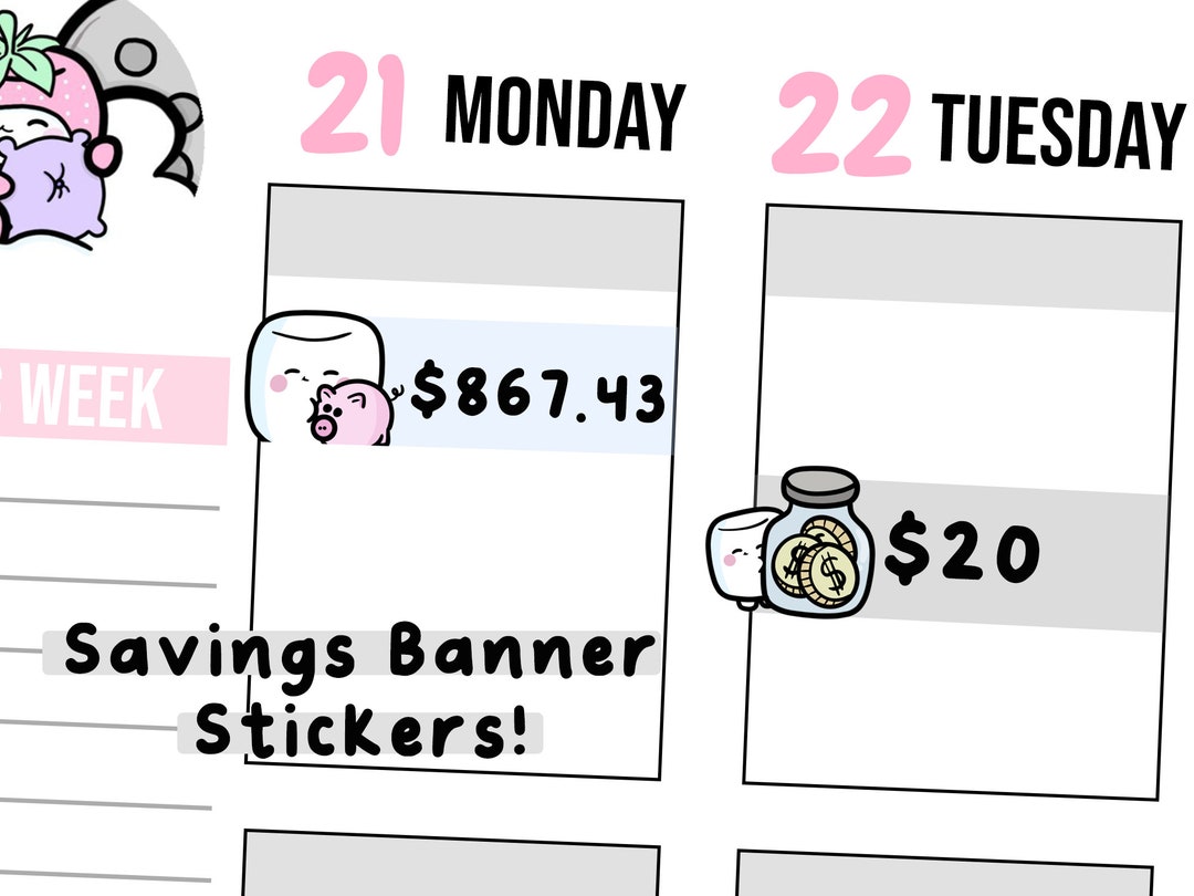 Savings Banners Digital Stickers, Savings Stickers, Printable Stickers ...