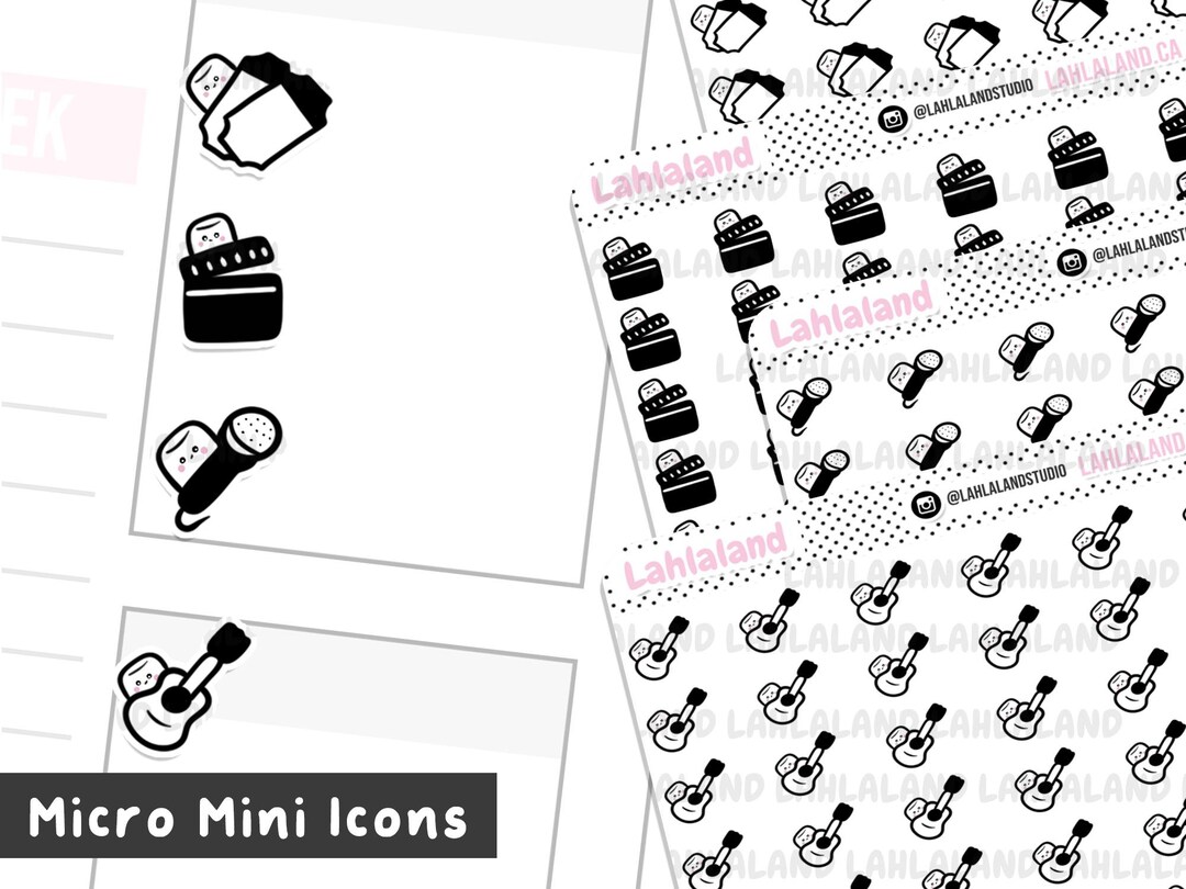 Entertainment Micro Mini Icons, Digital Stickers, Goodnotes Stickers ...
