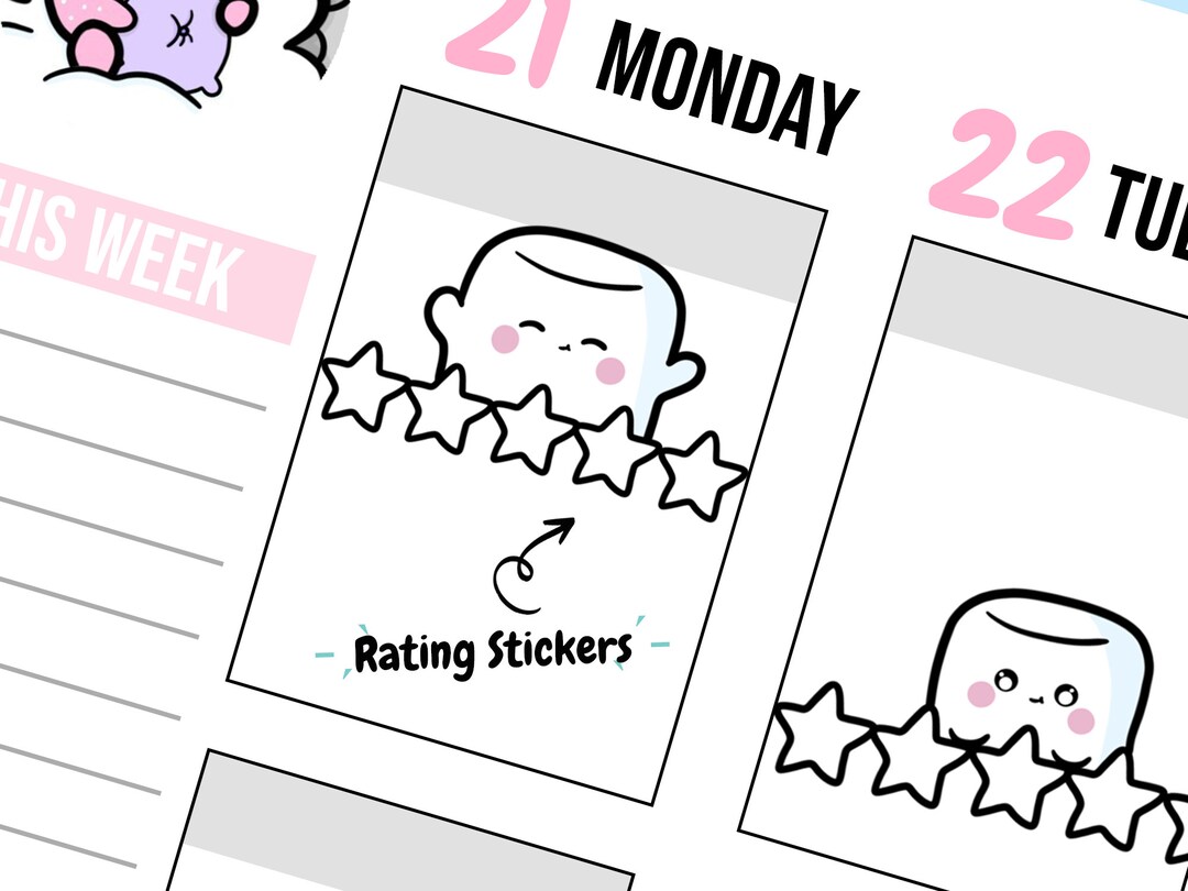 Rating Digital Stickers, Rating Stickers, Rating Printable Stickers ...