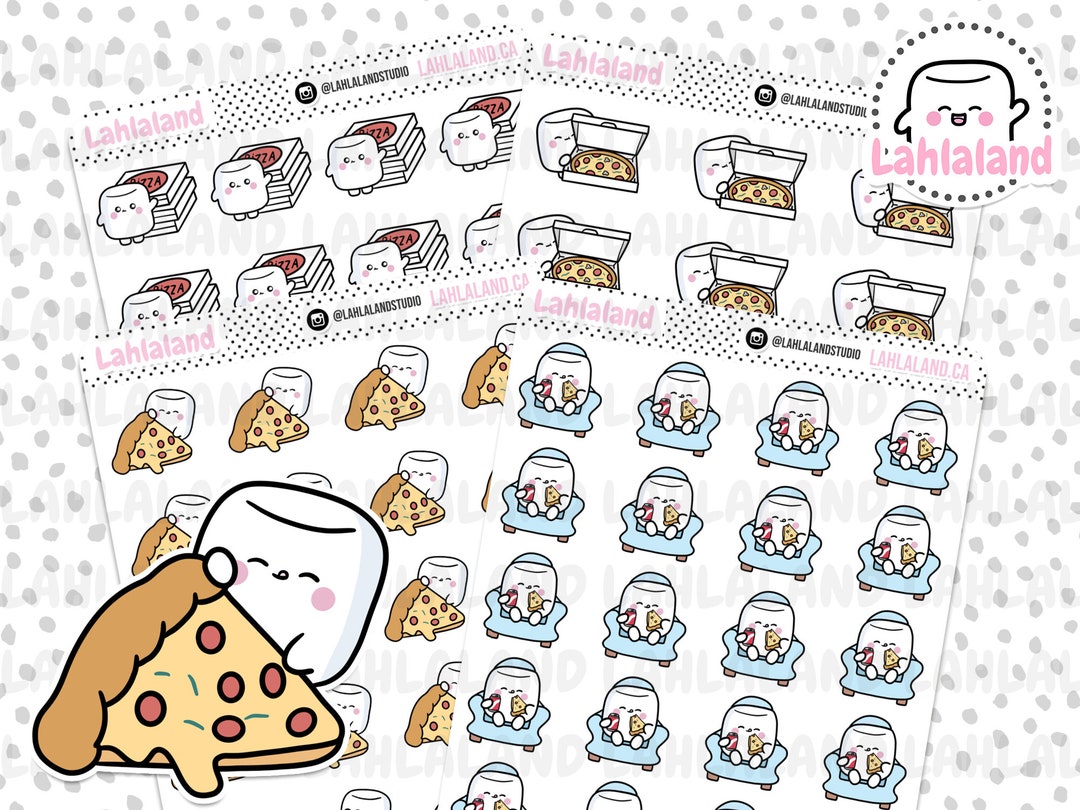 Pizza Digital Stickers, Pizza Stickers, Pizza Printable Stickers, Pre ...