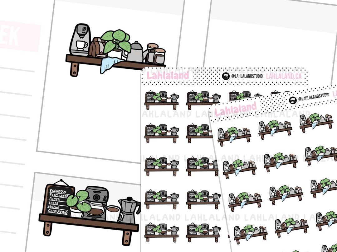 Coffee Shelf Dividers Digital Stickers, Deco Stickers, Printable ...