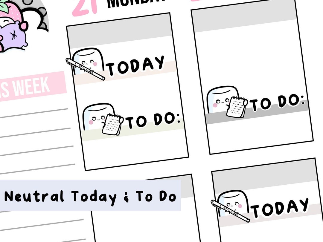 To Do and Today Digital Stickers, Goodnotes Stickers, Neutral ...