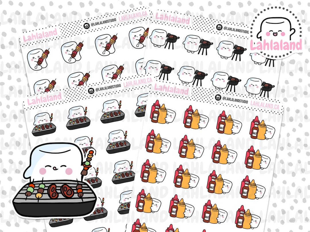 BBQ Digital Stickers, Barbecue Stickers, Printable Stickers, Pre ...