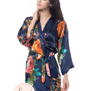 Floral Bridesmaid Robes, Wedding Day Robe, Maid of Honor Robe, Bridal ...