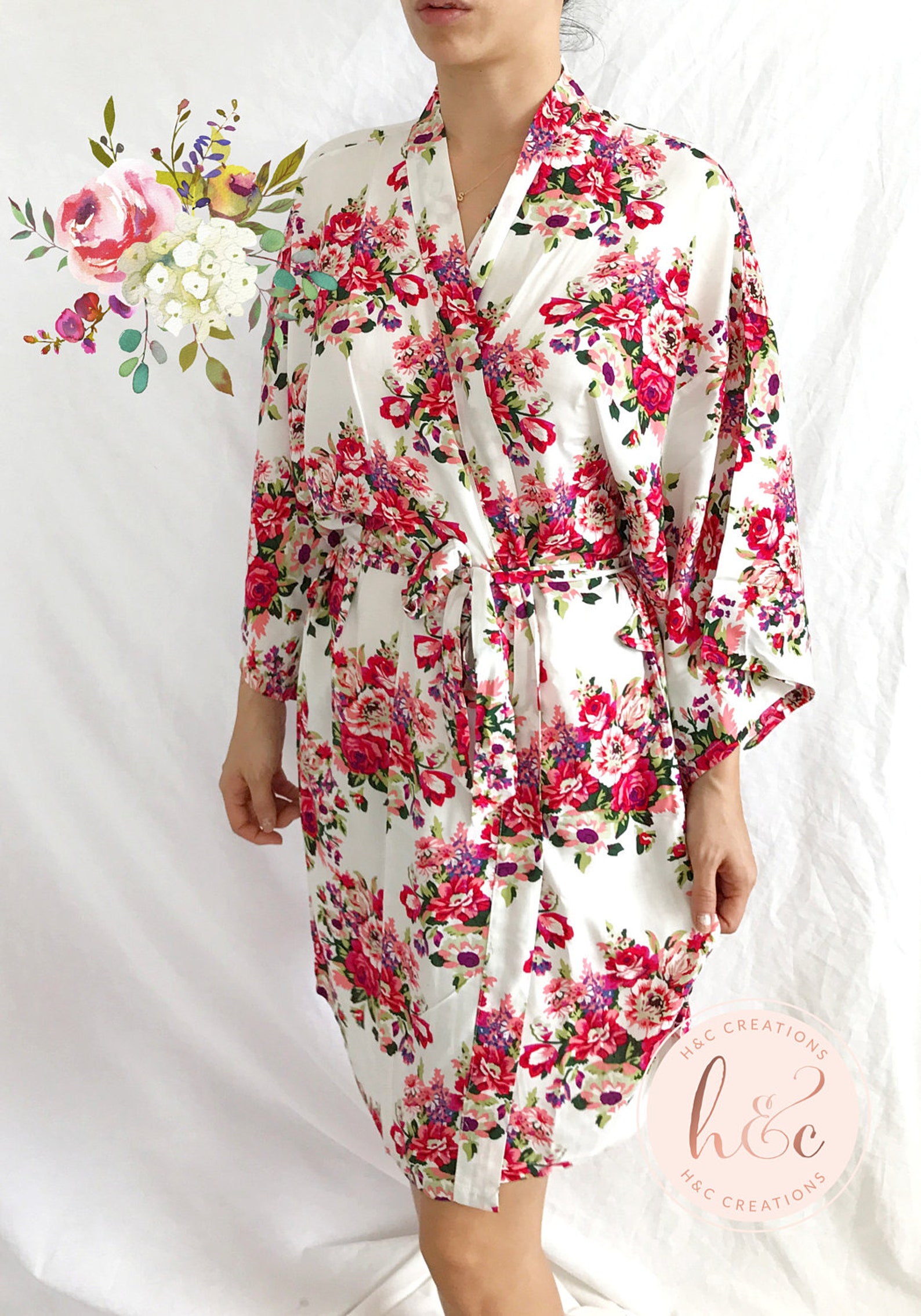 Sale Cotton Floral Robe, Bridesmaid Robes, Bridesmaid Gift ...