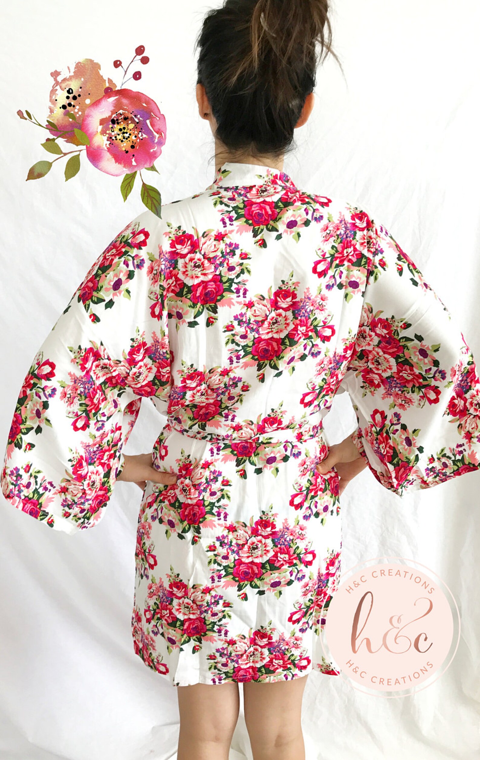 Sale Cotton Floral Robe, Bridesmaid Robes, Bridesmaid Gift ...