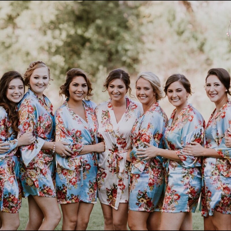 Floral Satin Robe - Etsy