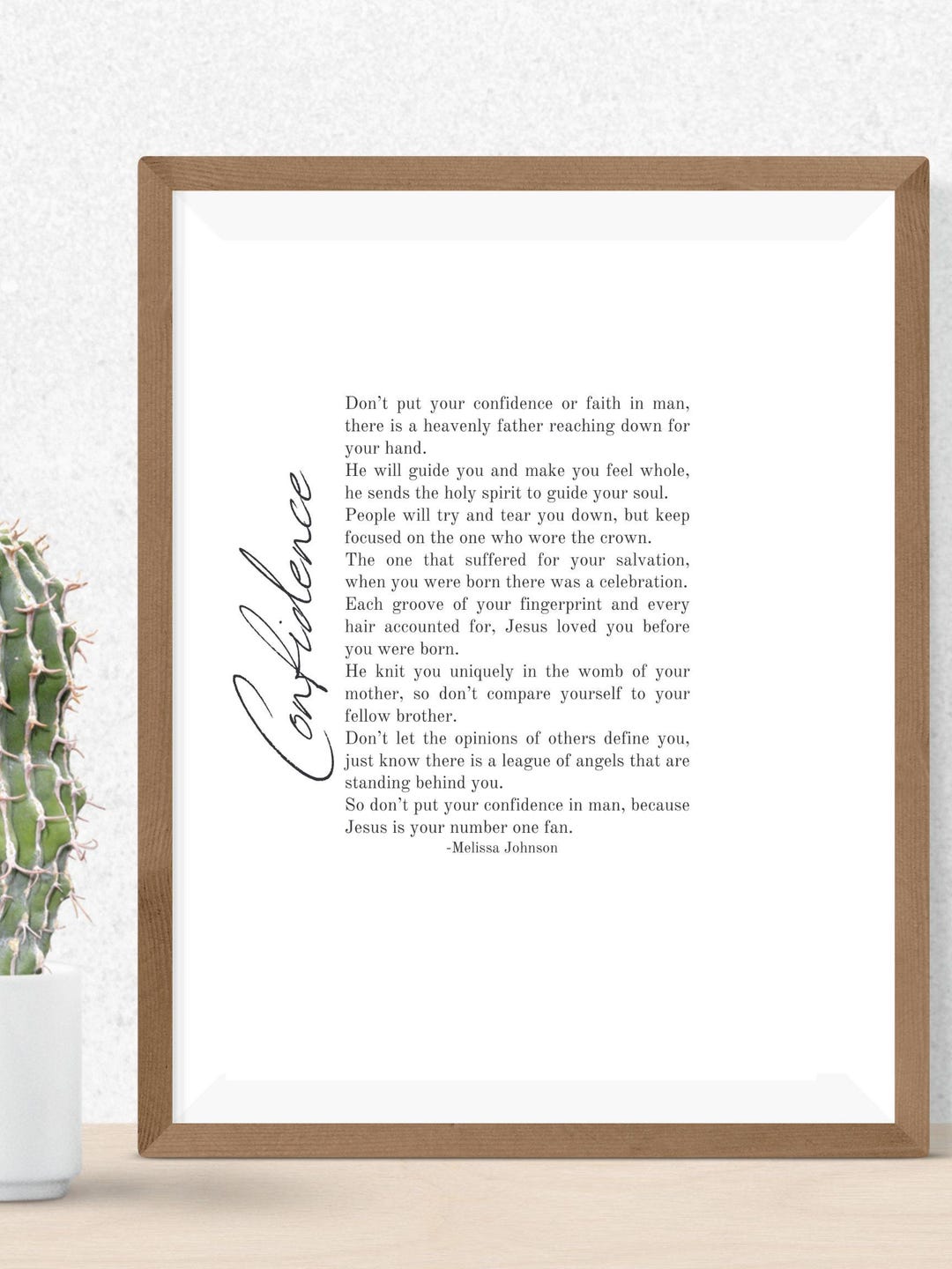 Confidence Poem - Christian Art Print 8x10 - Etsy