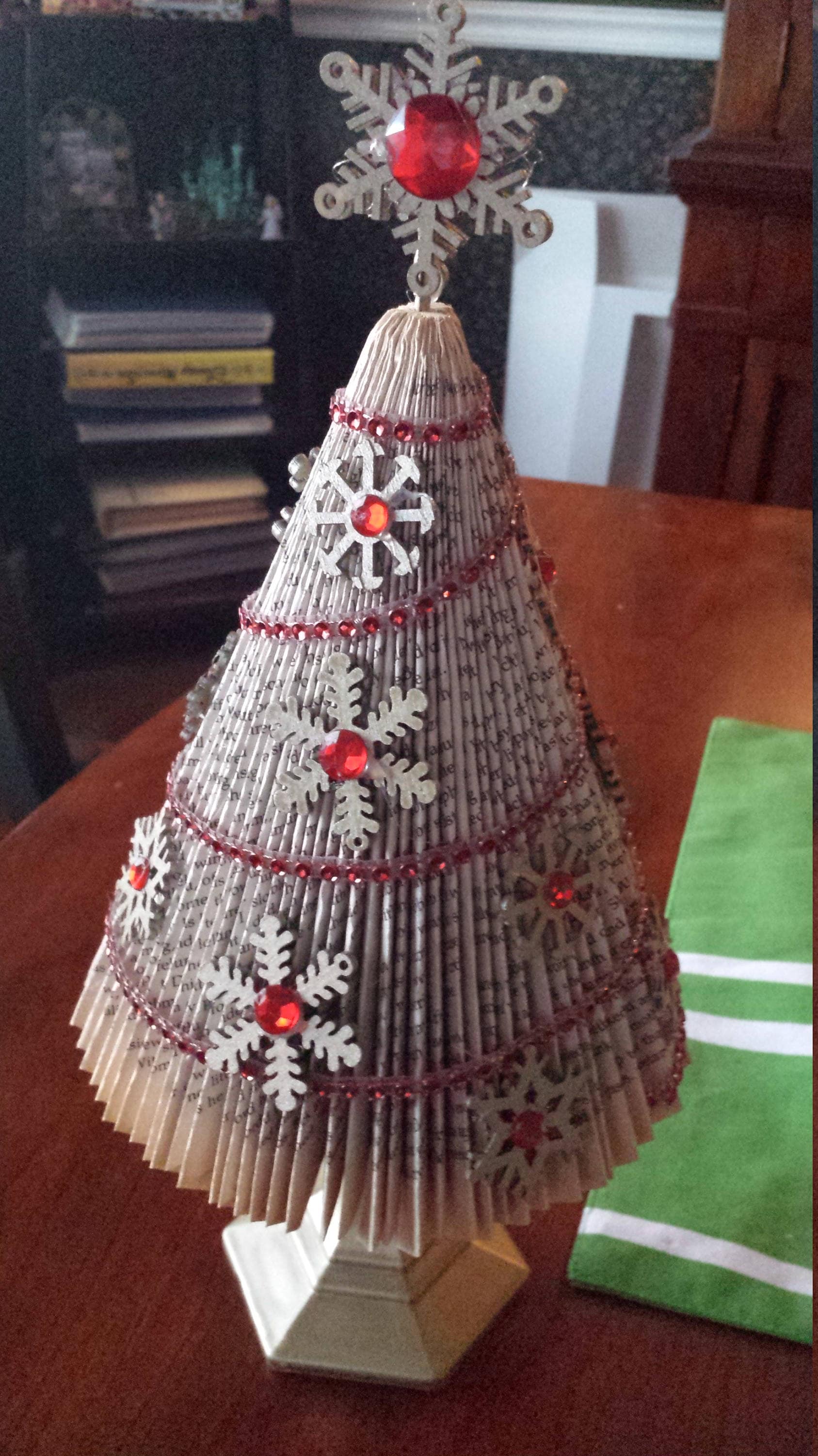 Repurposed Book Christmas Tree - Custom Color, Book Tree, Christmas ...