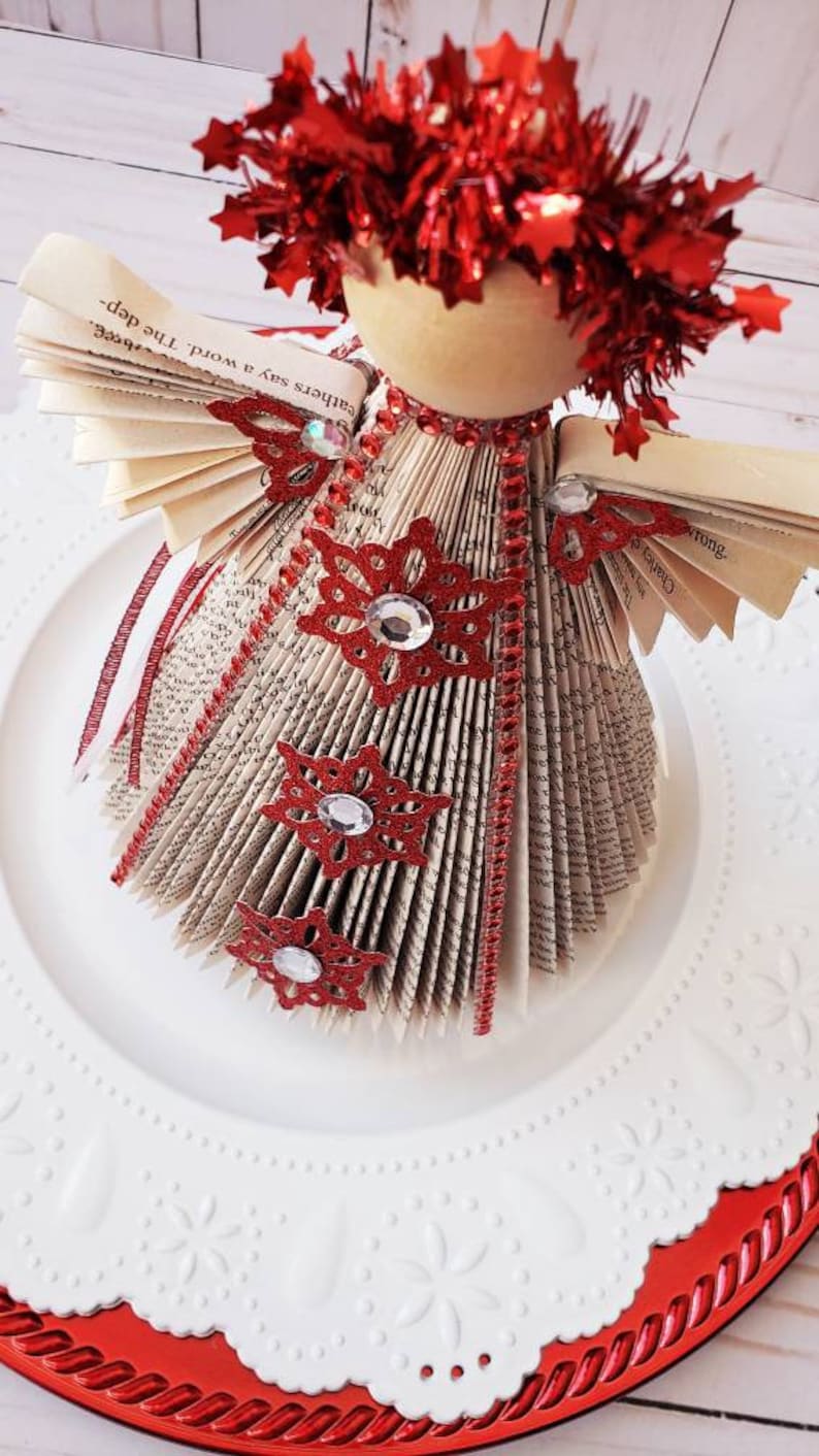 Repurposed Book Angel Regular Table Top Custom Color Book - Etsy