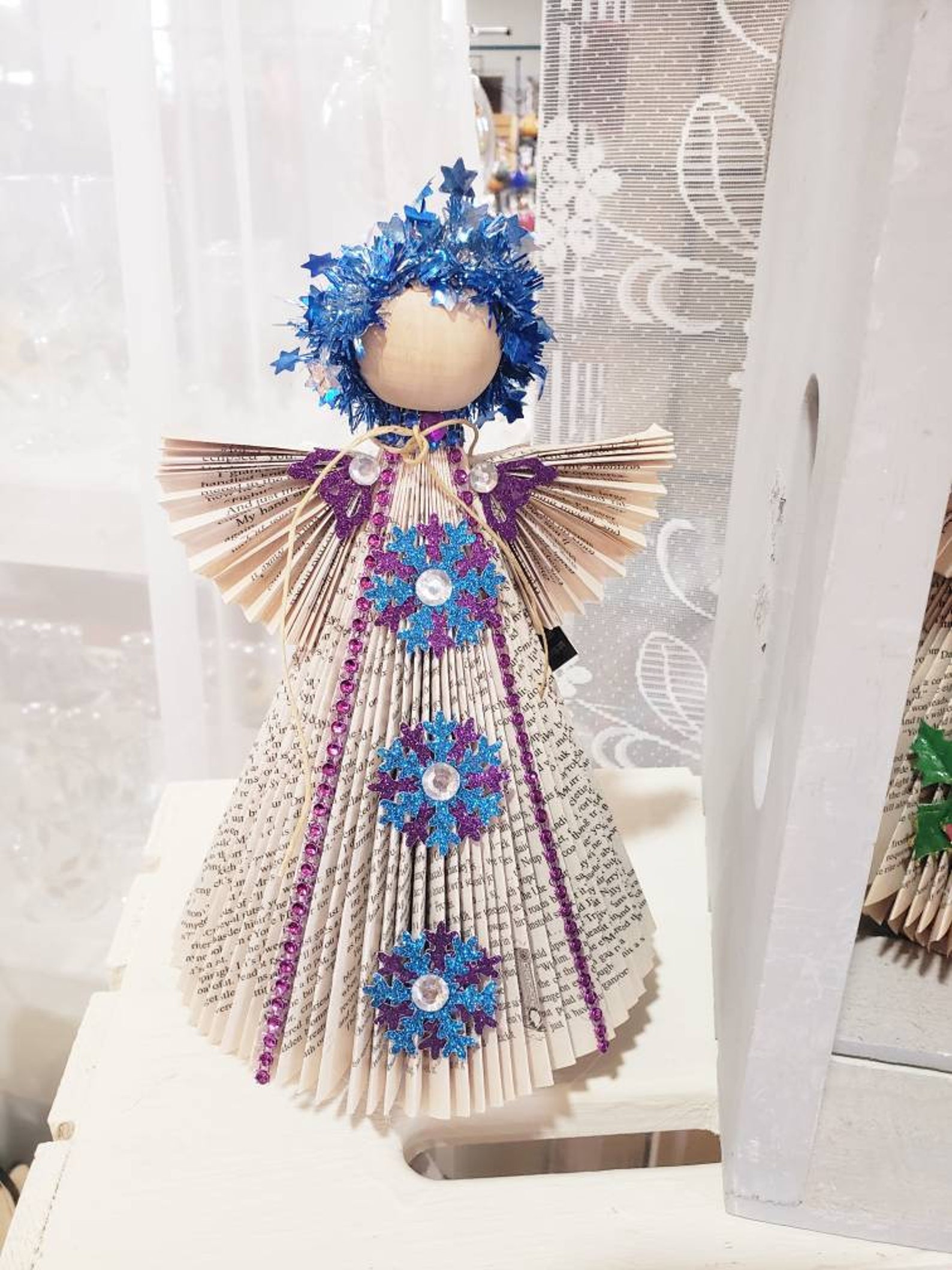 Repurposed Book Angel Regular Table Top Custom Color Book - Etsy