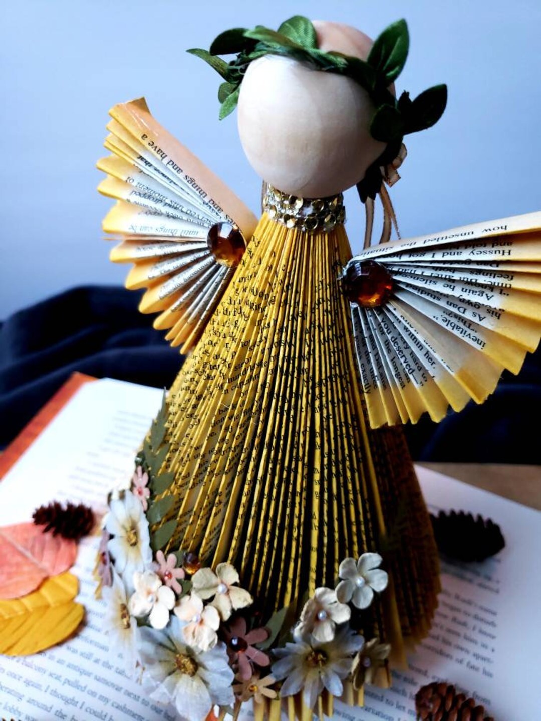 Repurposed Book Angel, Angel of the Earth, Earth Angel, Memorial Angel ...