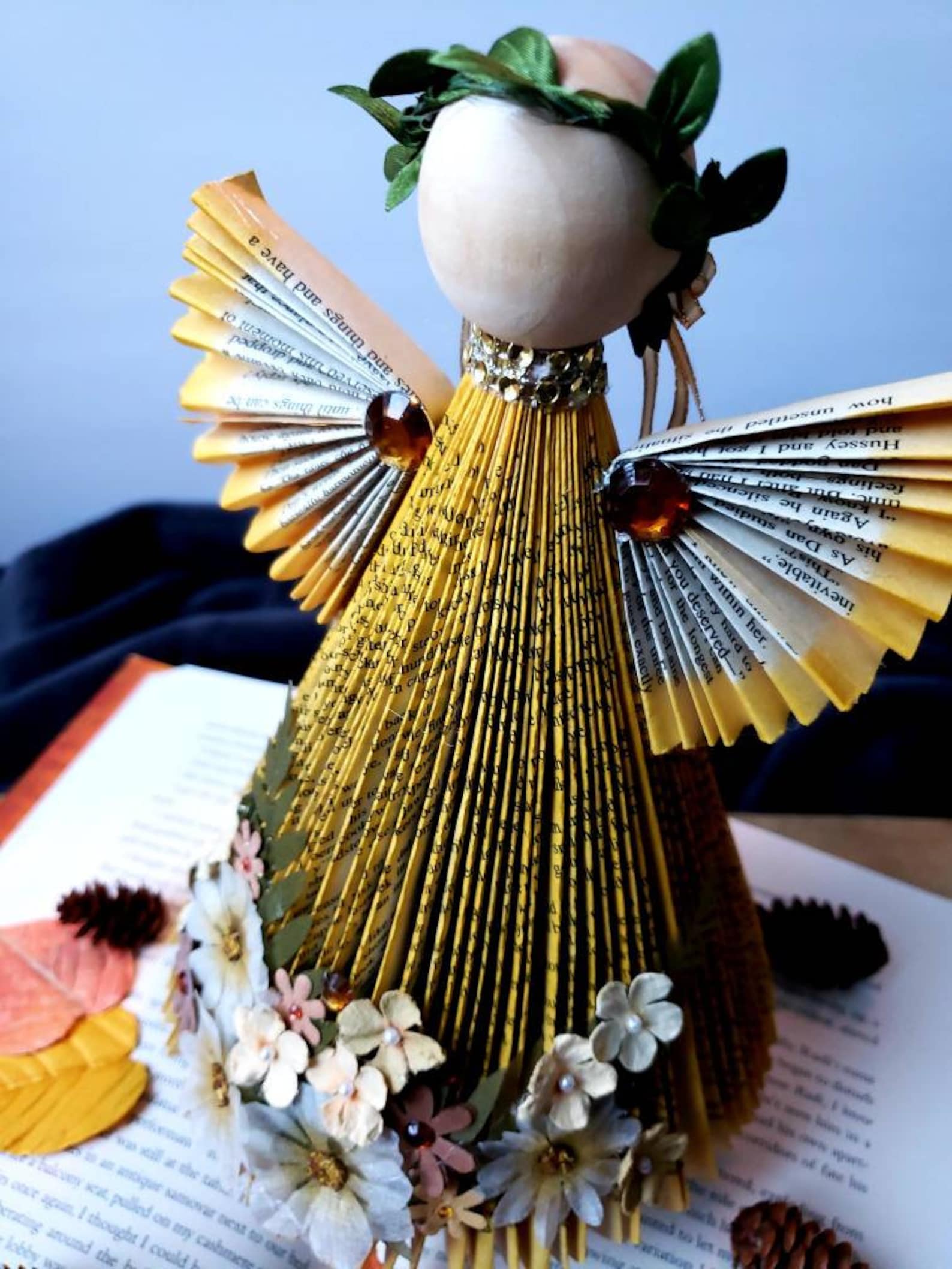 Repurposed Book Angel, Angel of the Earth, Earth Angel, Memorial Angel ...