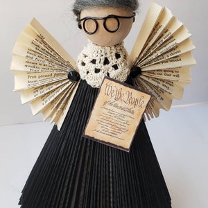 RBG Angel Tree Topper, RBG Doll, Memorial, Supreme Court, Book Angel ...