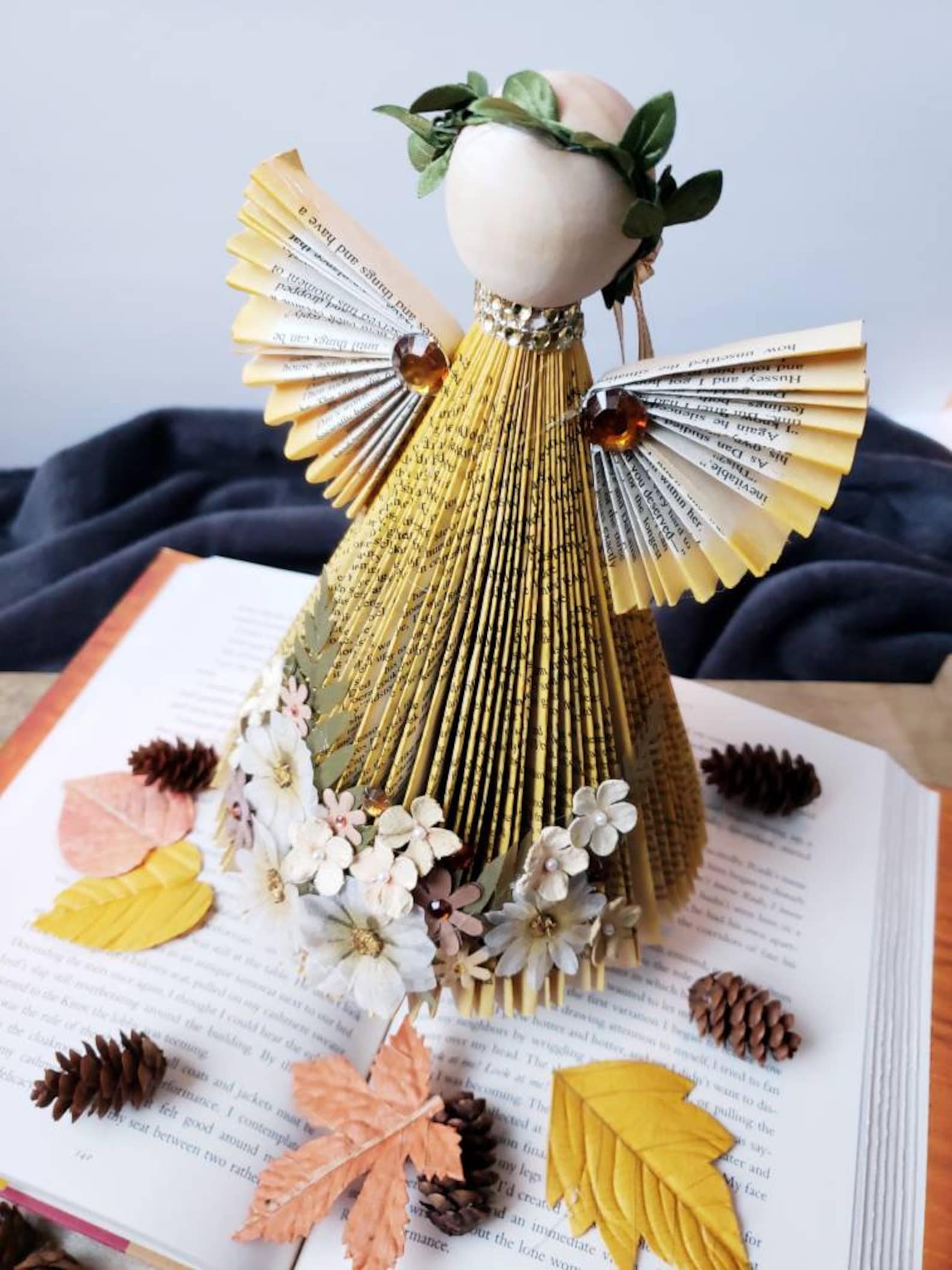 Custom Repurposed Book Angel Made From a Book Supplied by the Customer ...