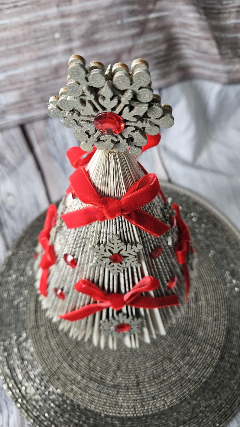 Repurposed Book Christmas Tree - Custom Color, Book Tree, Christmas ...
