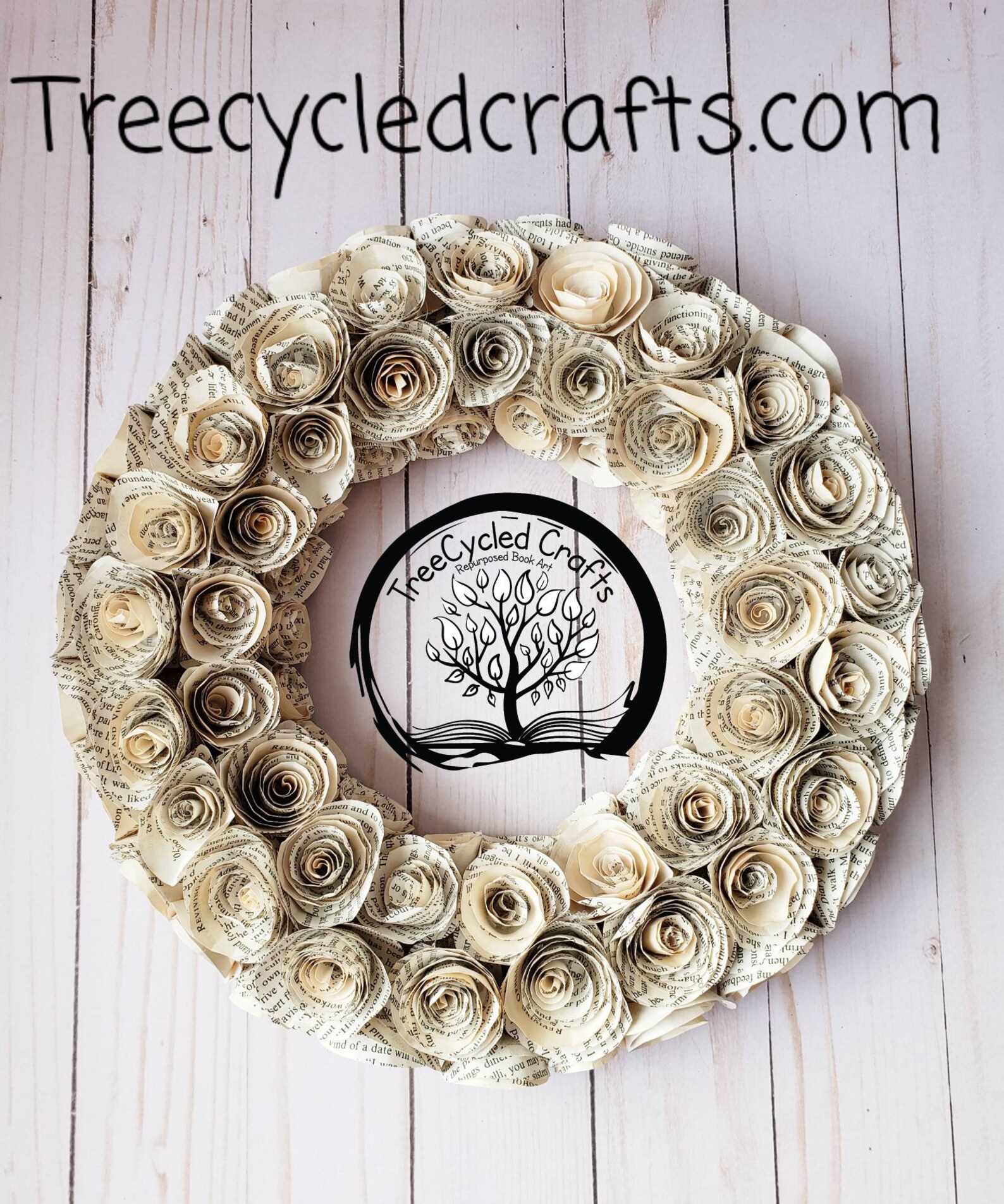 Repurposed Book Page Flower Wreath,fall, Country,boho Chic,cottage ...